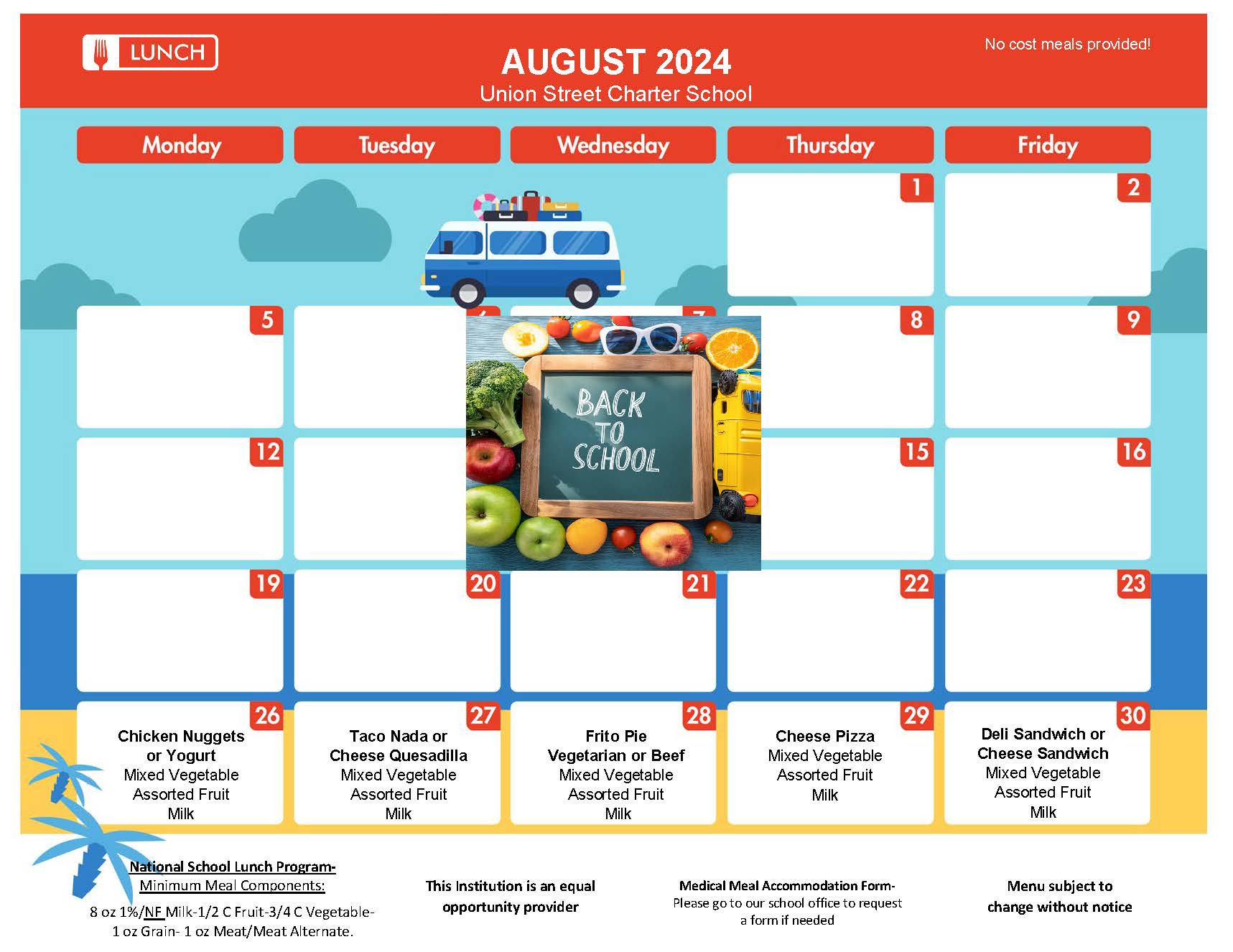 Lunch Menus & Info | Union Street Charter School